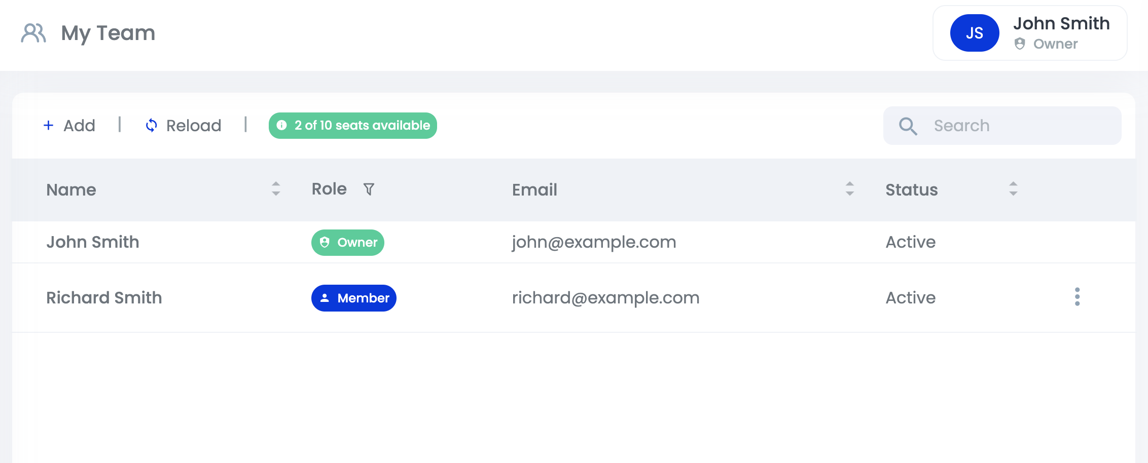 Adding and Removing Team Members